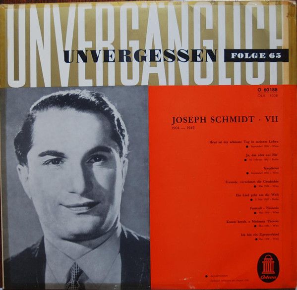 Joseph Schmidt, 478 Schallplatten und CD auf CDandLP